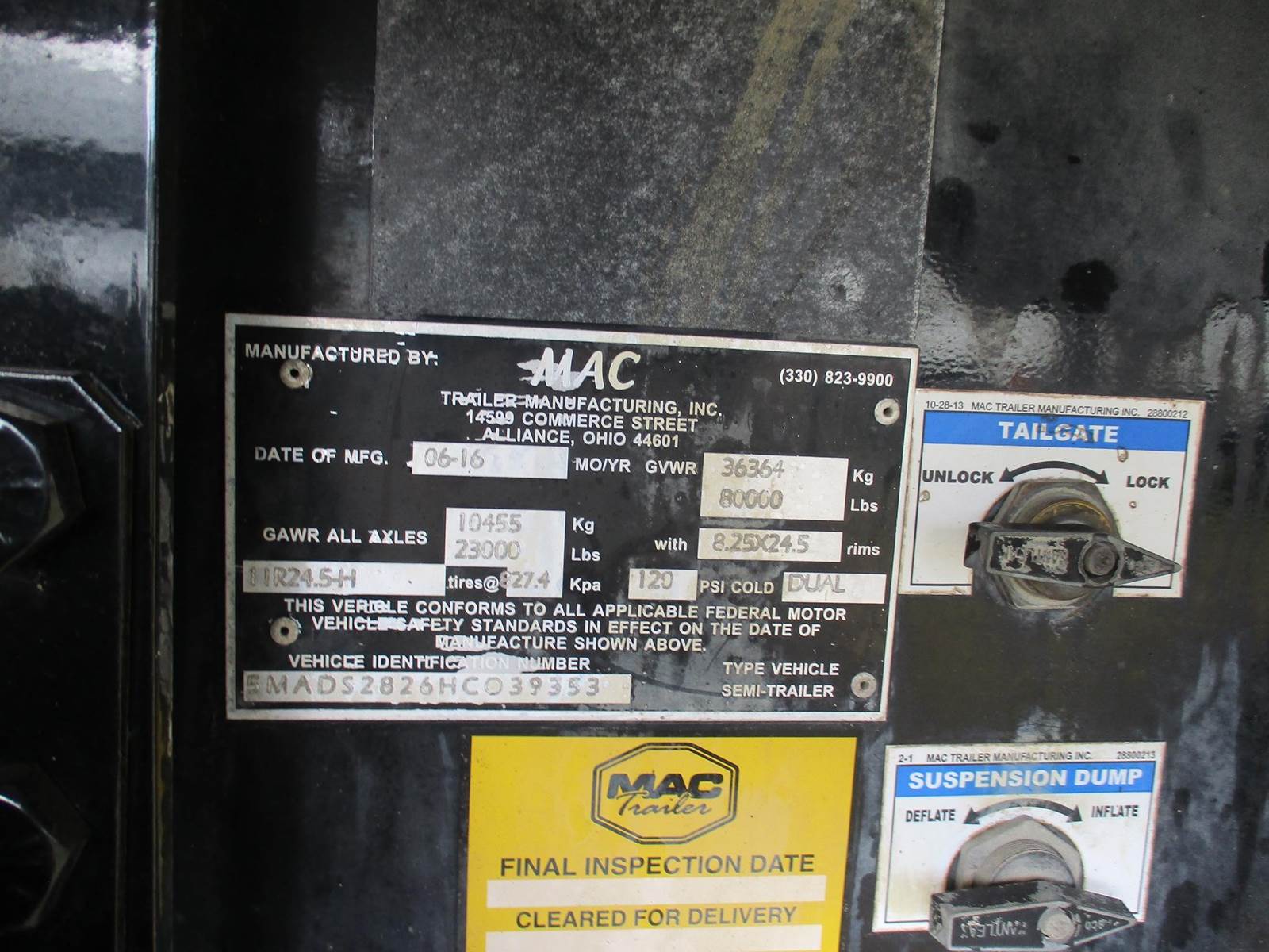 2017 MAC Trailer 28 FT STEEL FRAME TANDEM AXLE ALUMINUM BODY ...